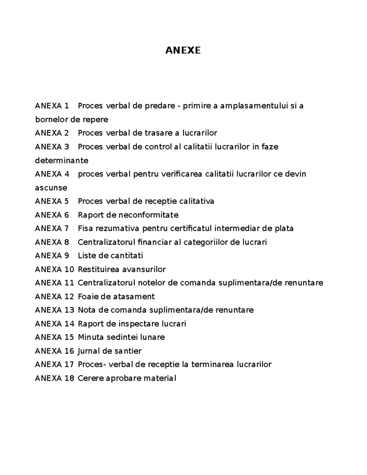 Formulare Constructii - Documente de Control si Calitate pentru Lucrari ...