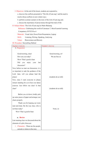 Infinitives - LESSON PLAN - I. Learning Objectives: At the end of the ...