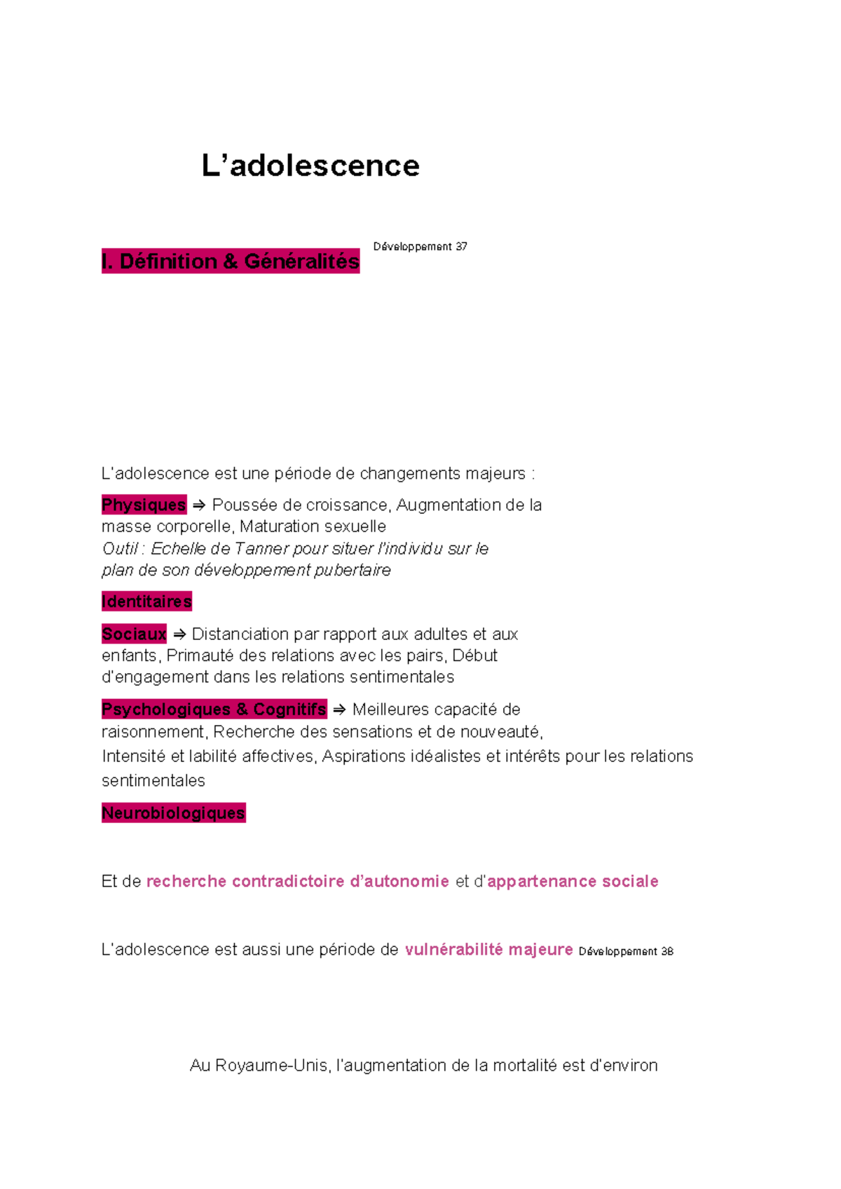 L’adolescence : Changements Physiques, Sociaux et Cognitifs - Cours Psy ...