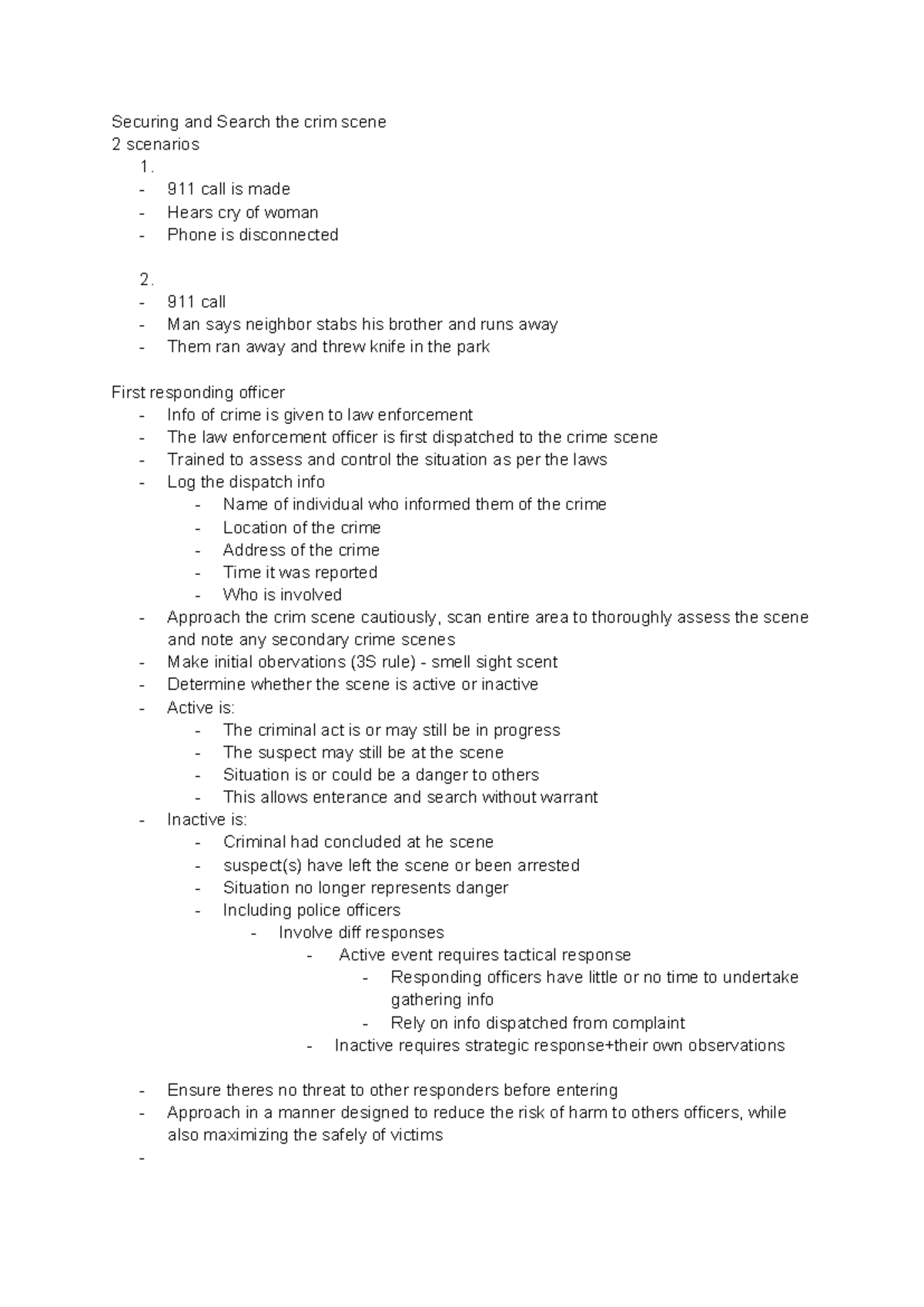 Crime Scene Documentation & Evidence Handling Procedures (CRIM 101 ...