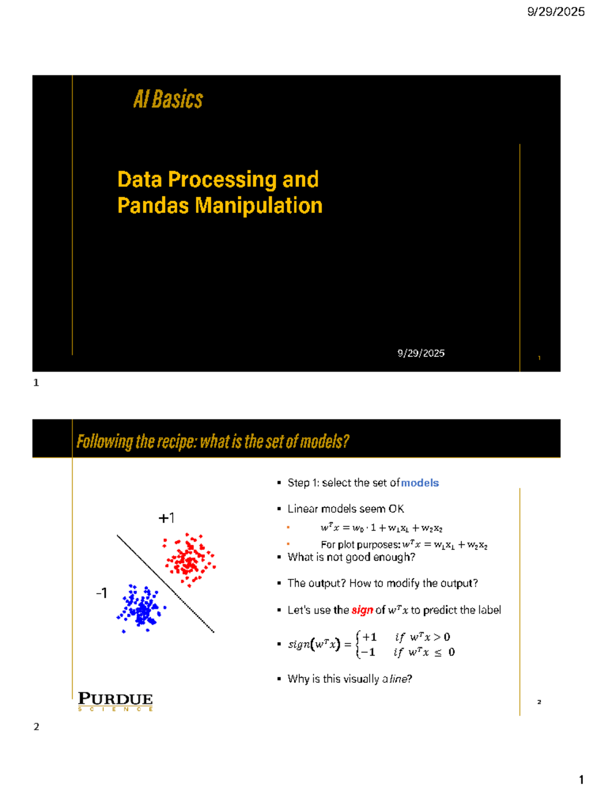 Machine Learning Concepts & Data Handling with PANDAS (CS101) - Studocu