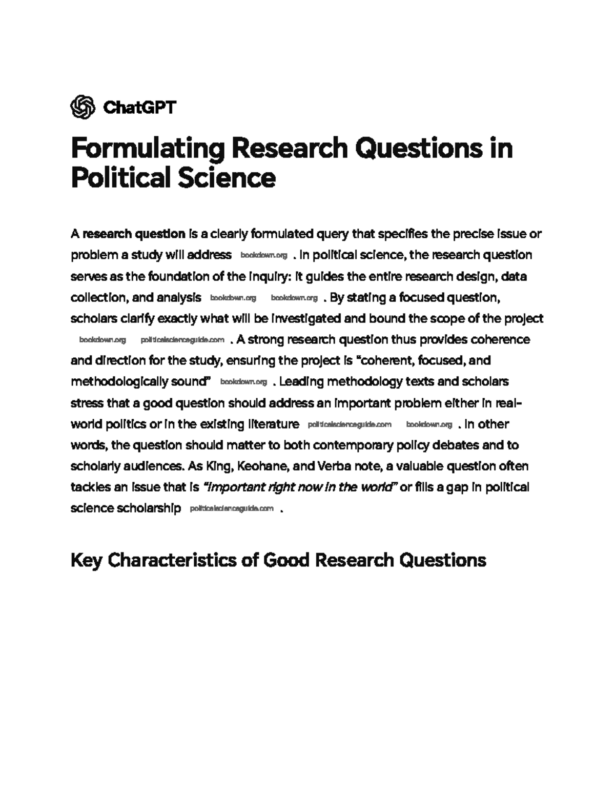 POLS 120: Crafting Effective Research Questions in Political Science ...