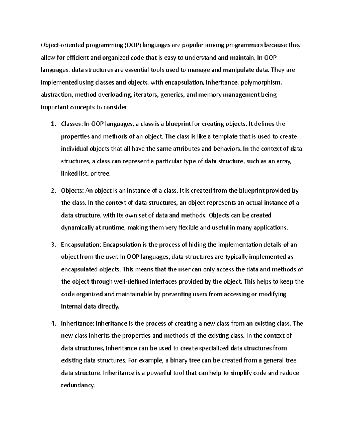 OOP Data Structures: Key Concepts and Principles Explained - Studocu