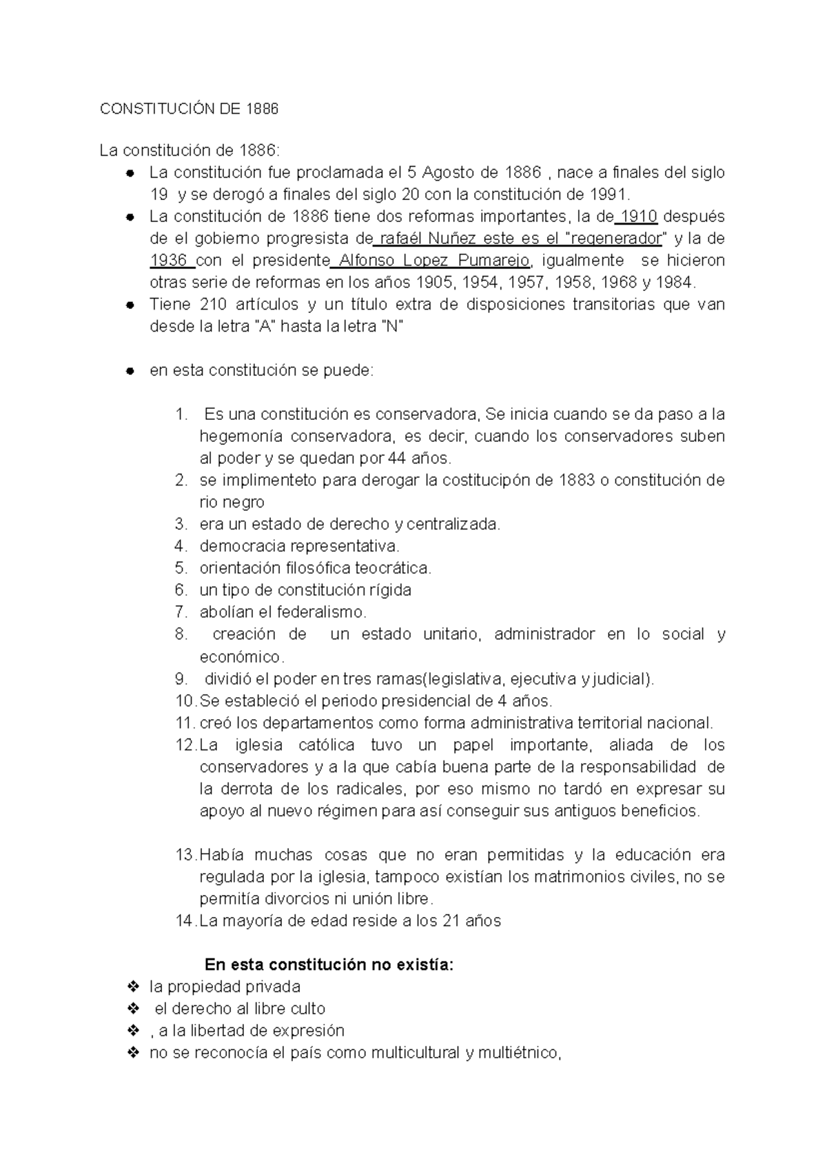 Costitucion de 1886 esto es un conjunto de resumenes sobre la ...