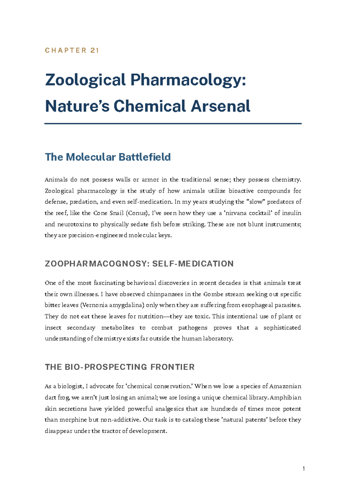 CHAPTER 21: Zoological Pharmacology and Animal Chemistry Insights - Studocu