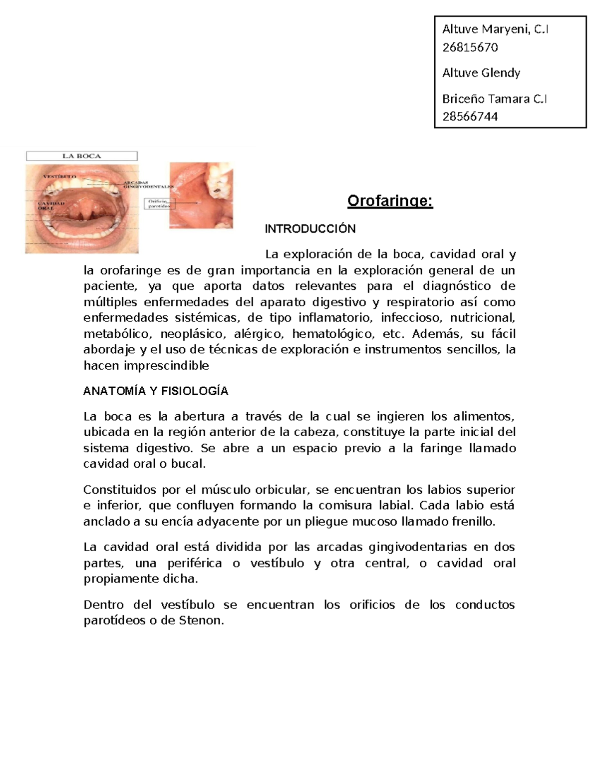 TEMA3 - Exploración de la Orofaringe y Cavidad Oral en Pacientes - Studocu
