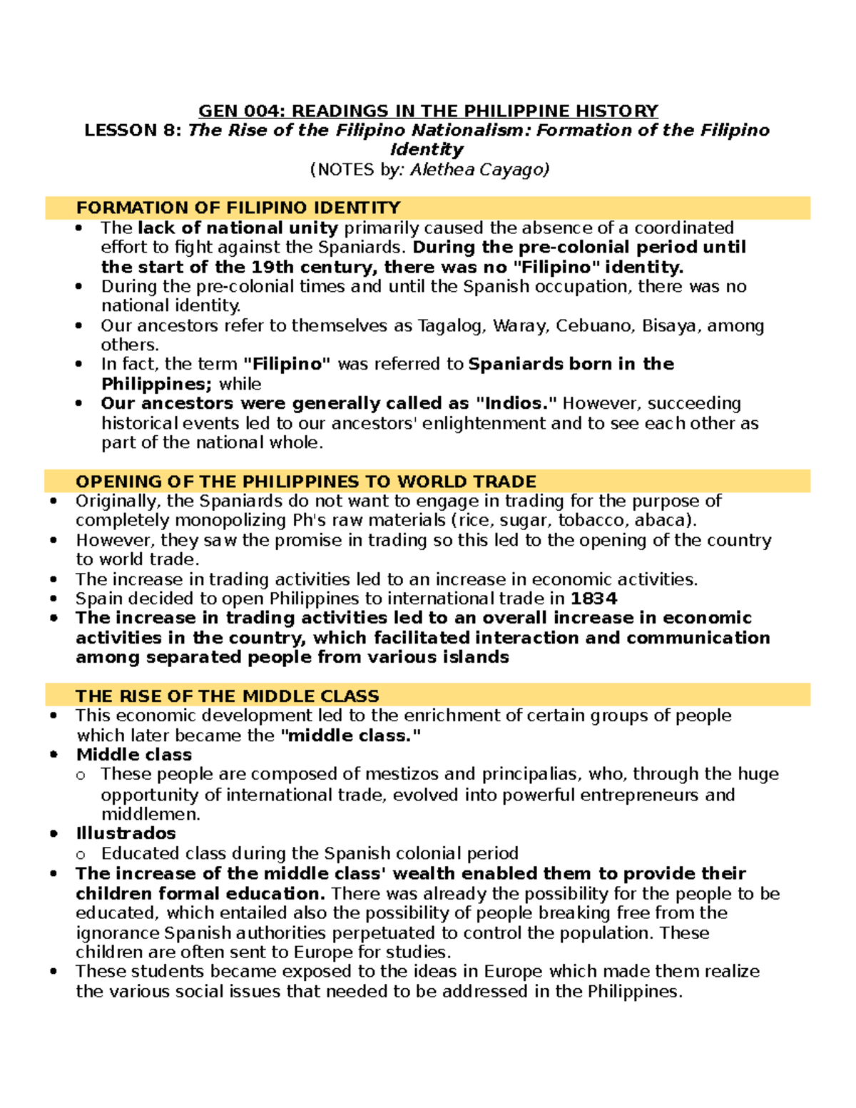 GEN 004 p2 Reviewer - Uploaded - GEN 004: READINGS IN THE PHILIPPINE ...