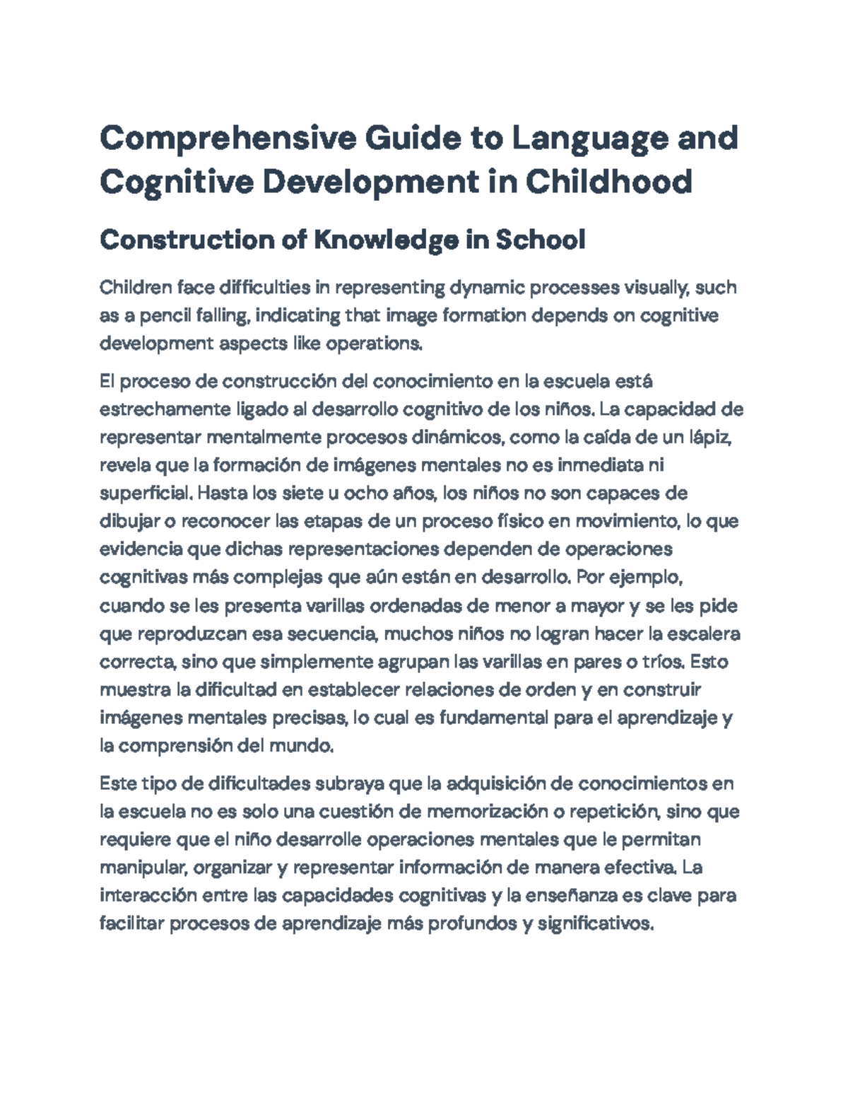 Comprehensive Insights on Language & Cognitive Development in Children ...