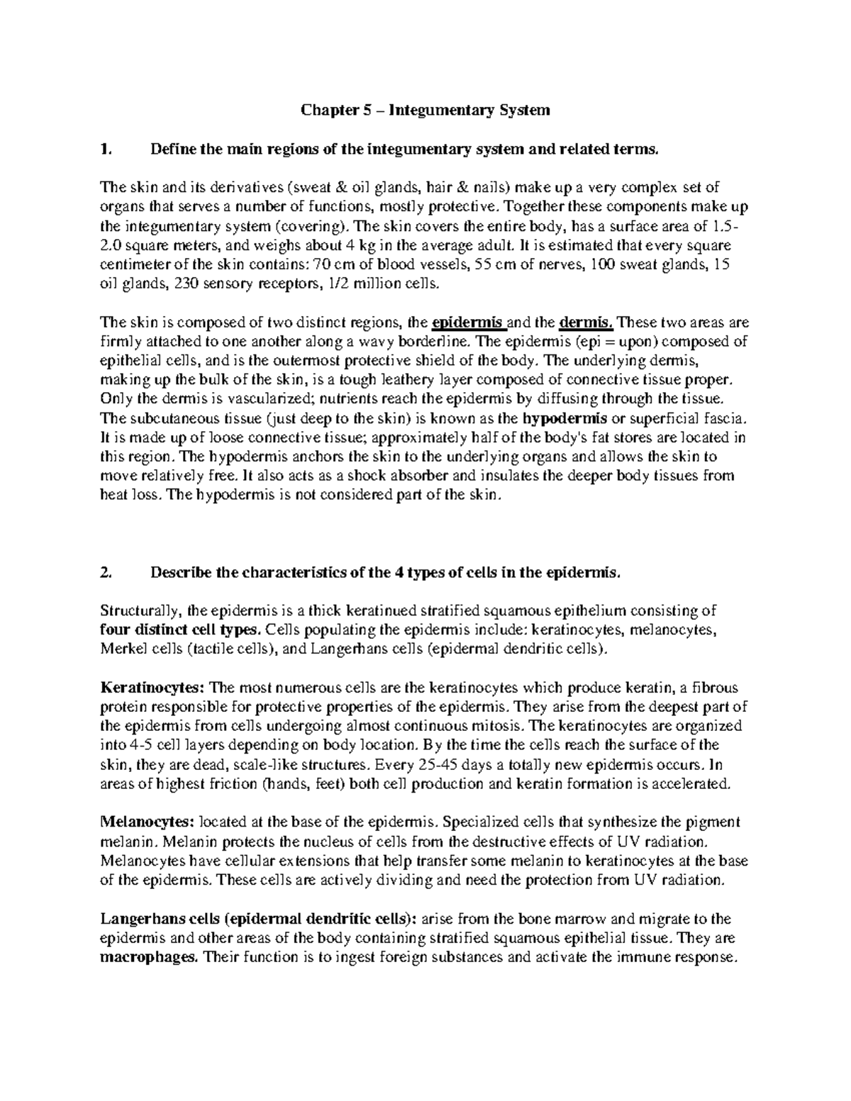 CH5 Integumentary System Overview: Structure, Functions & Disorders ...