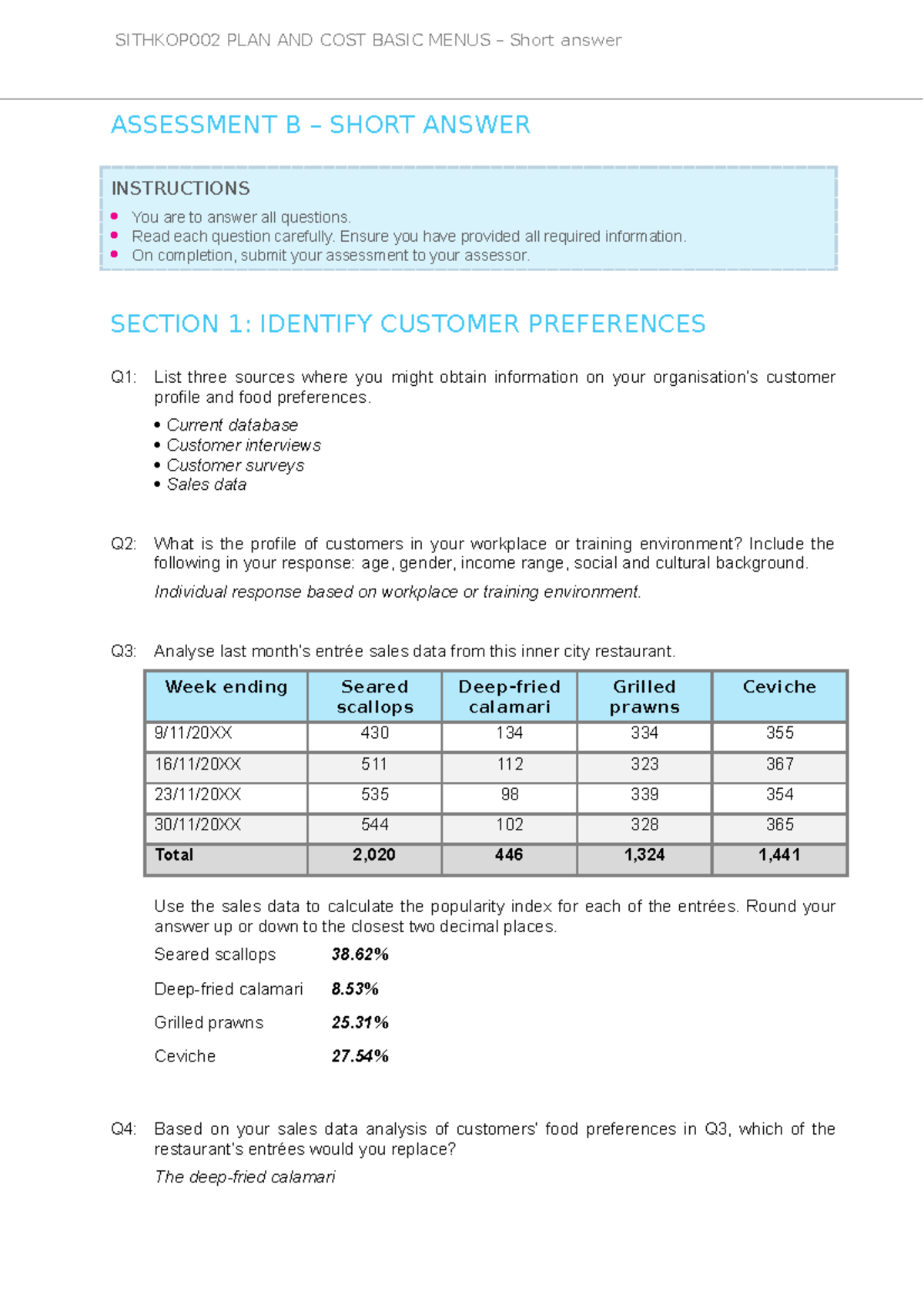 396459936 Sithkop 002 Assessment B Short Answer V1 0 - ASSESSMENT B ...