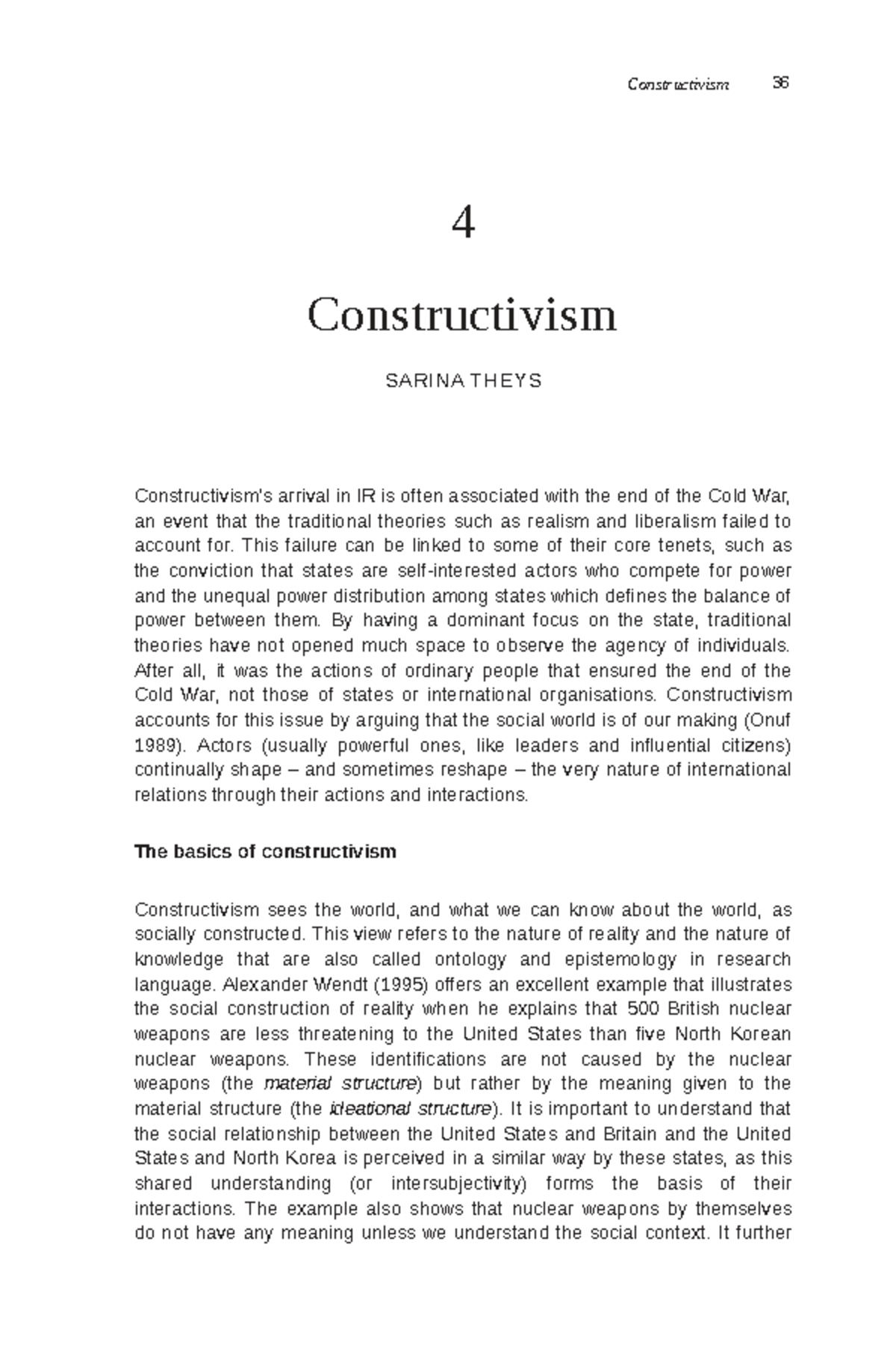 Constructivism and National Identity in IR: The Bhutan Case Study - Studocu