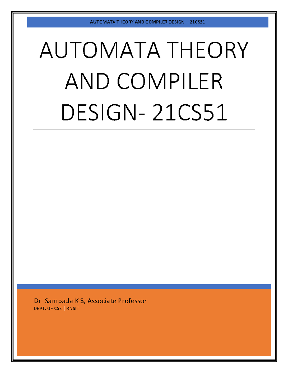 ATCD - 21CS51 - M4 - Atcd 5 - Dr. Sampada K S, Associate Professor DEPT ...