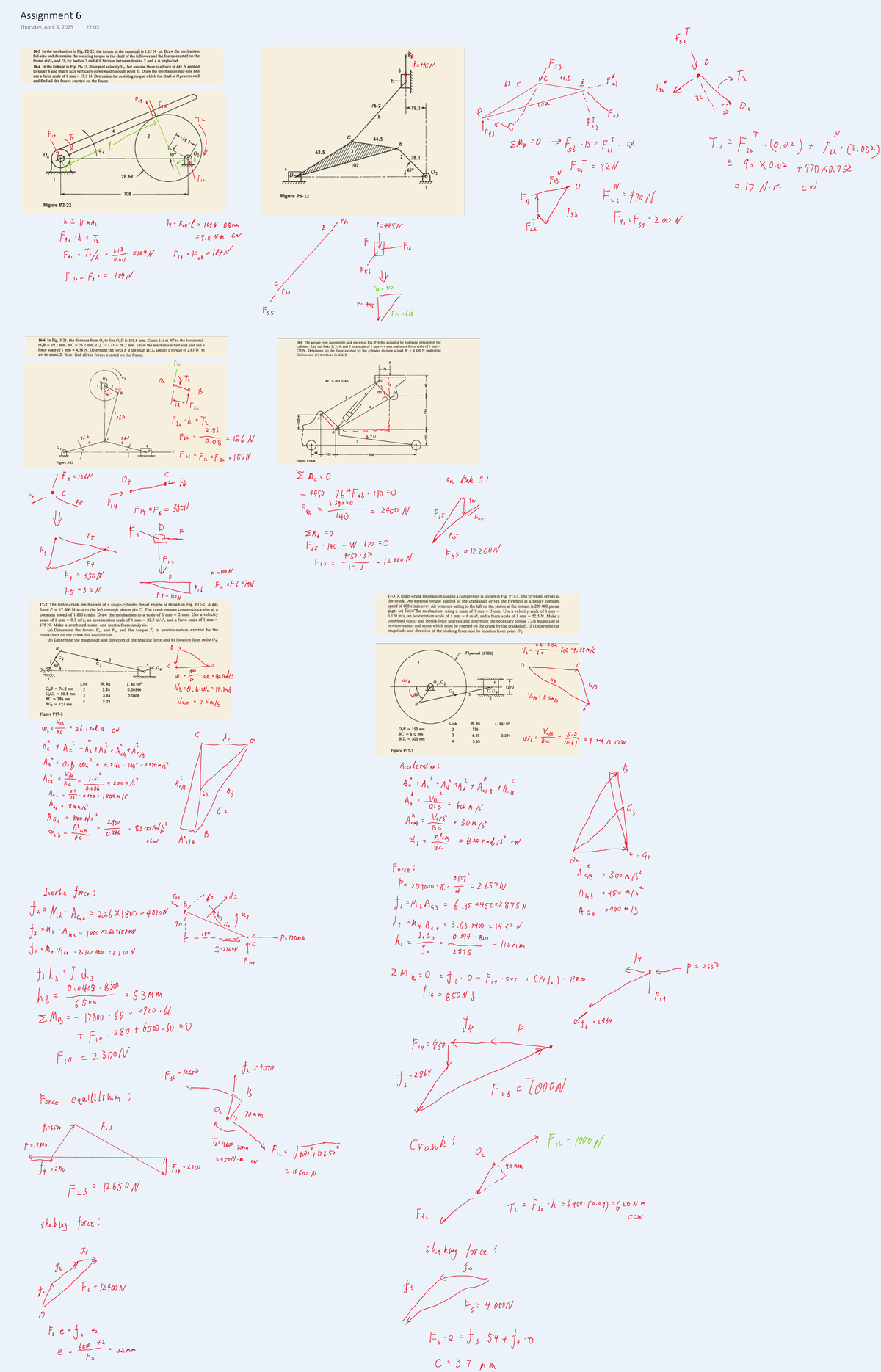 Assignment 6 - Detailed Notes on Forces and Equilibrium Analysis - Studocu