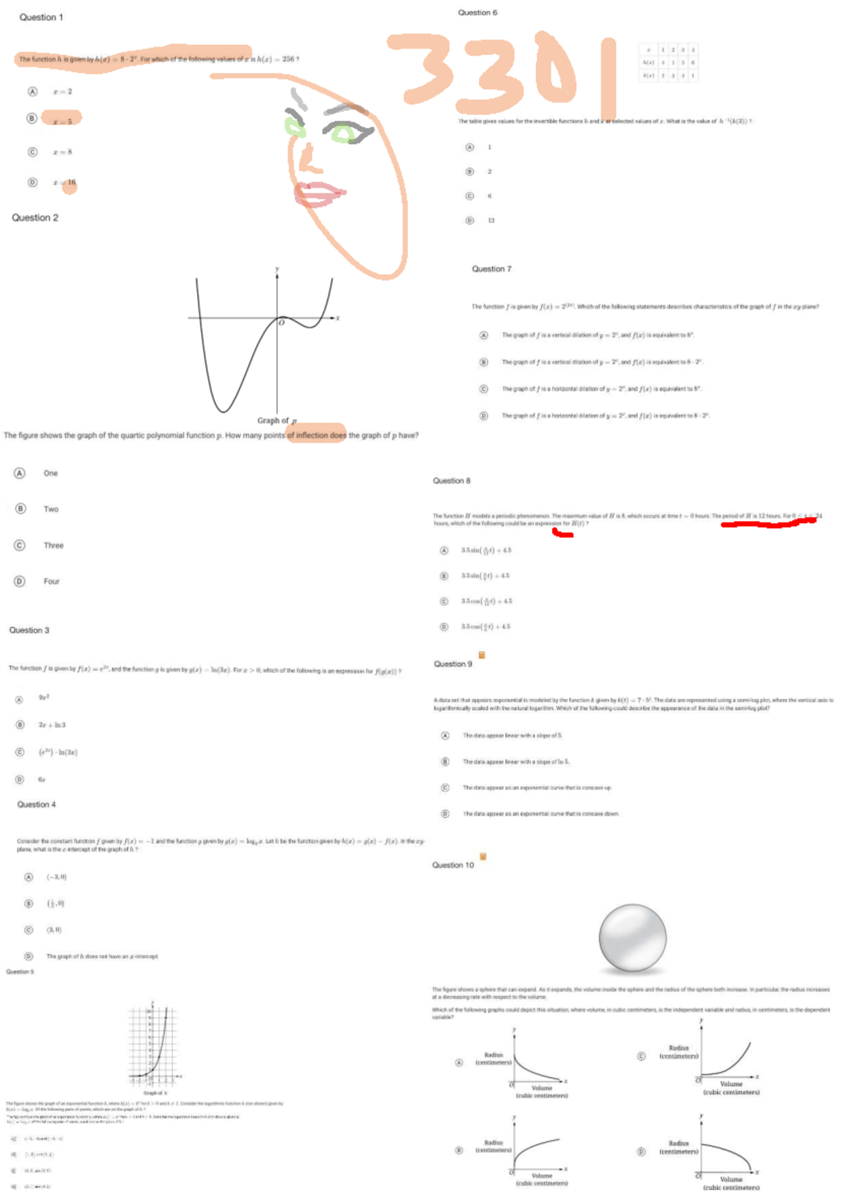 AP Precalculus Practice Exam: Multiple Choice Questions (MCQ) - Studocu