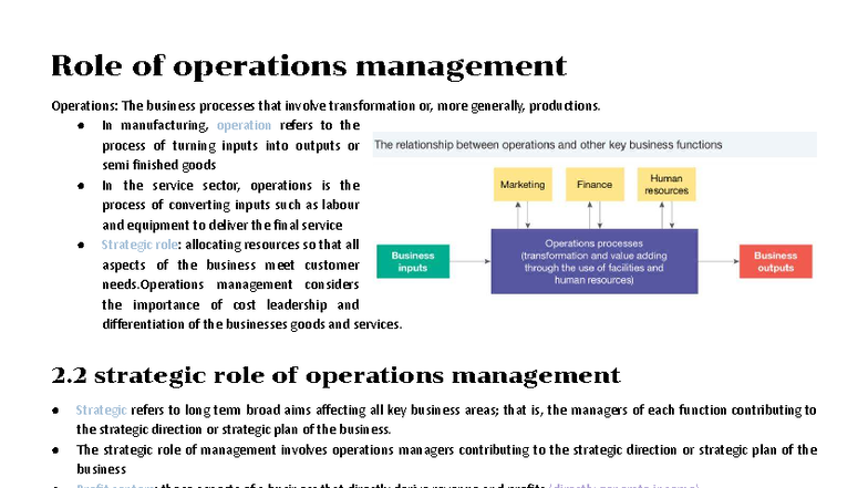 Operations Management: Strategic Role in Cost Leadership ...