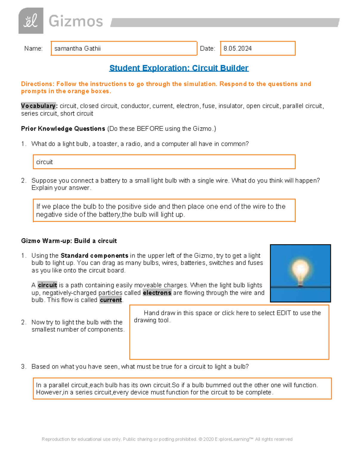 Circuit Gizmo - Exploration Assignments on Circuit Concepts - Studocu
