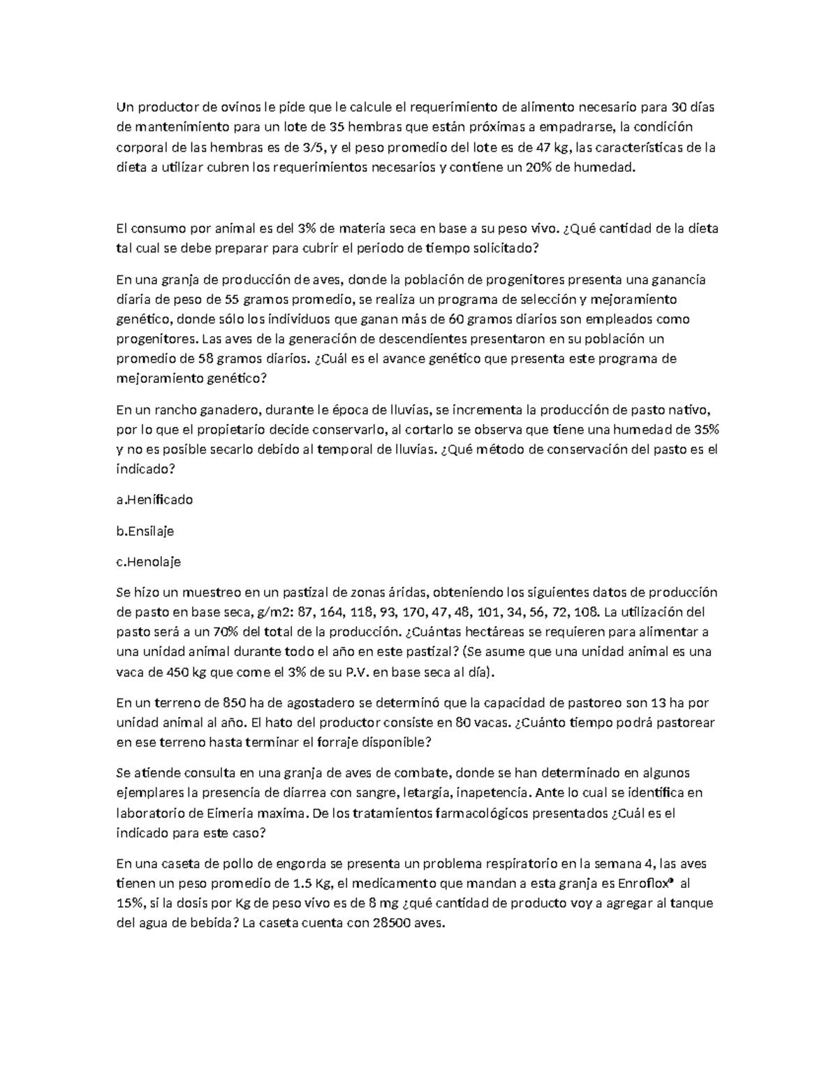 Simulador EGEL: Requerimientos Nutricionales y Salud Animal - Studocu