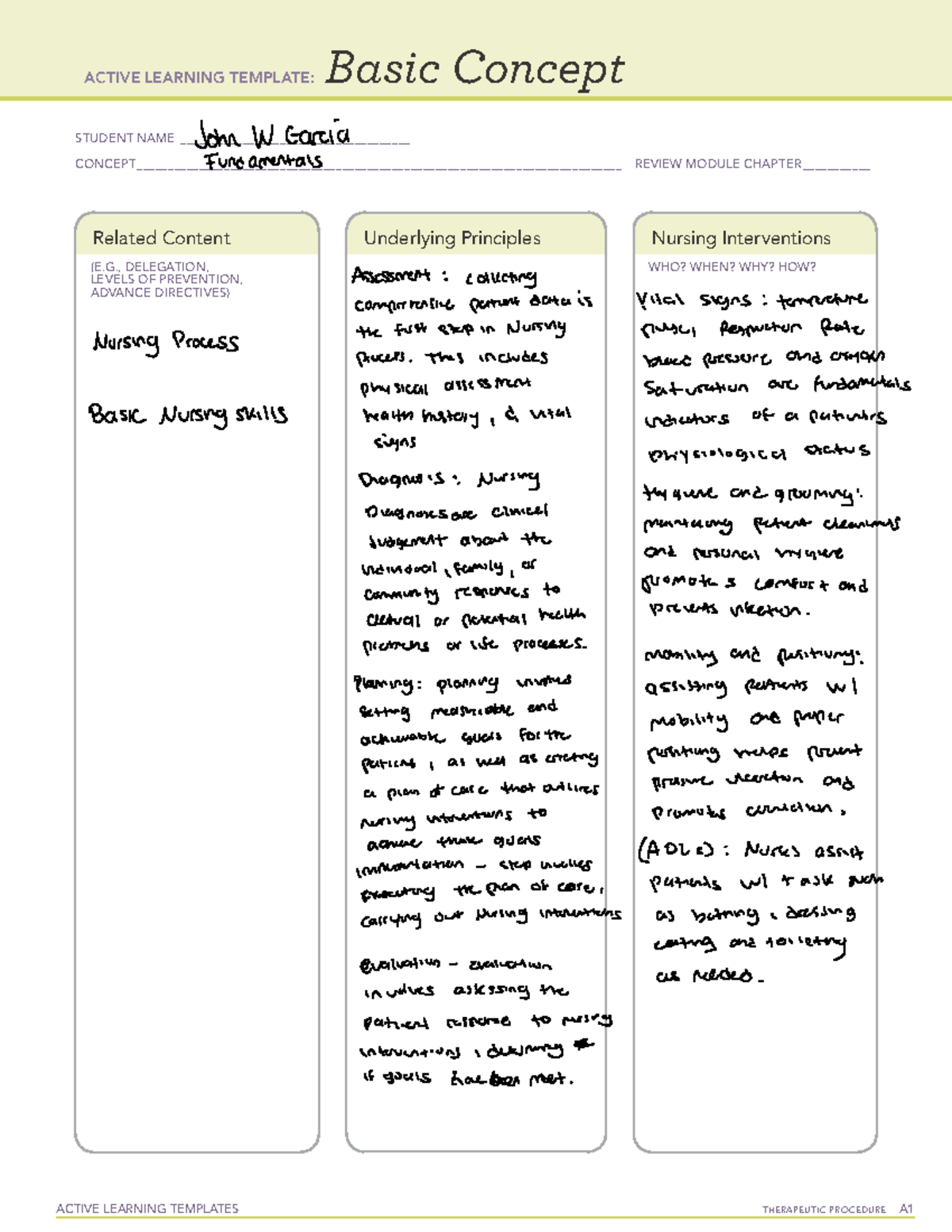 Active Learning Template Basic Concept 21-1 - STUDENT NAME