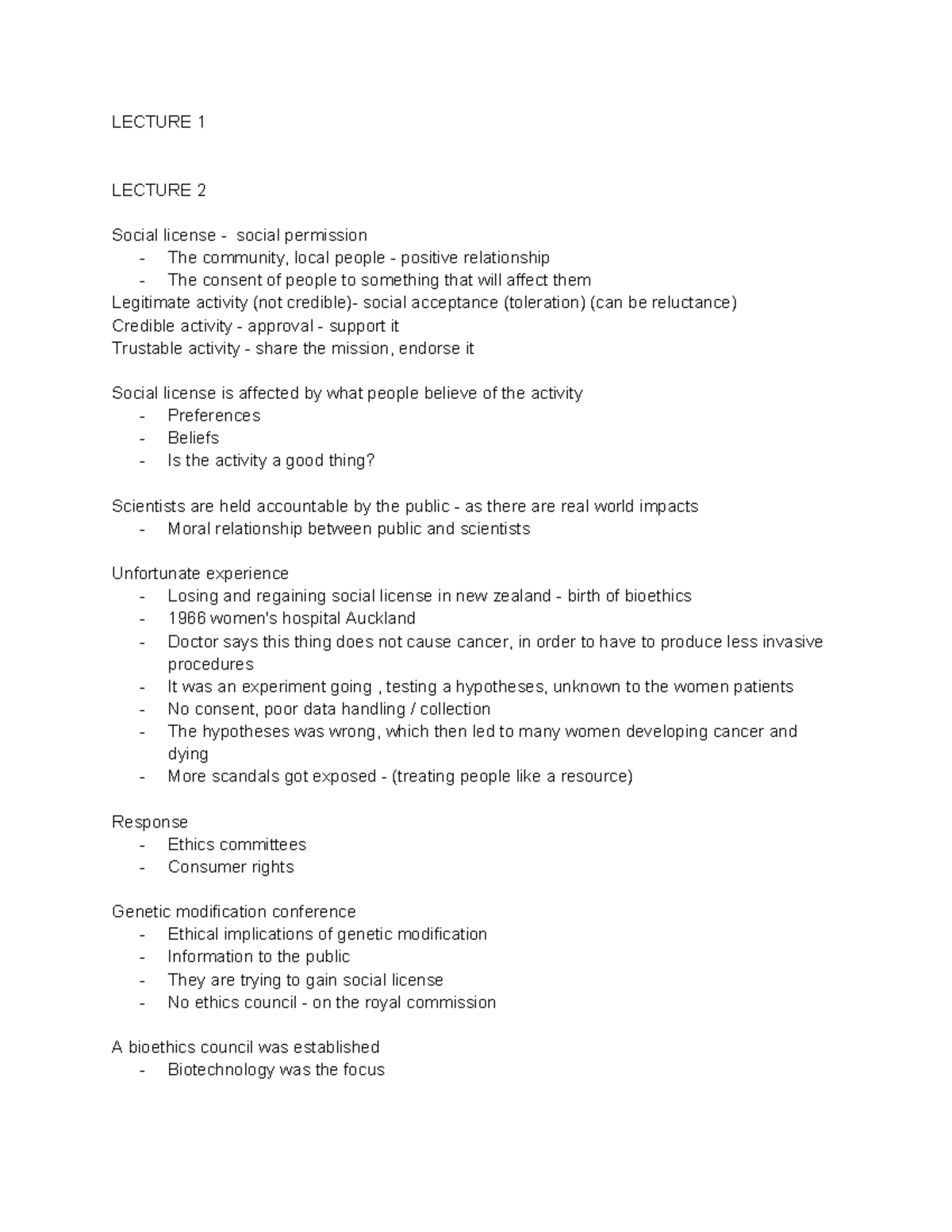 BIOETHICS LECTURES: Social License, Ethical Theories, and Animal ...