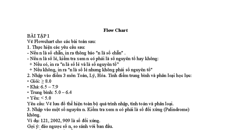 Bài Tập Lập Trình C# - Flowchart và Cấu Trúc Dữ Liệu - Studocu