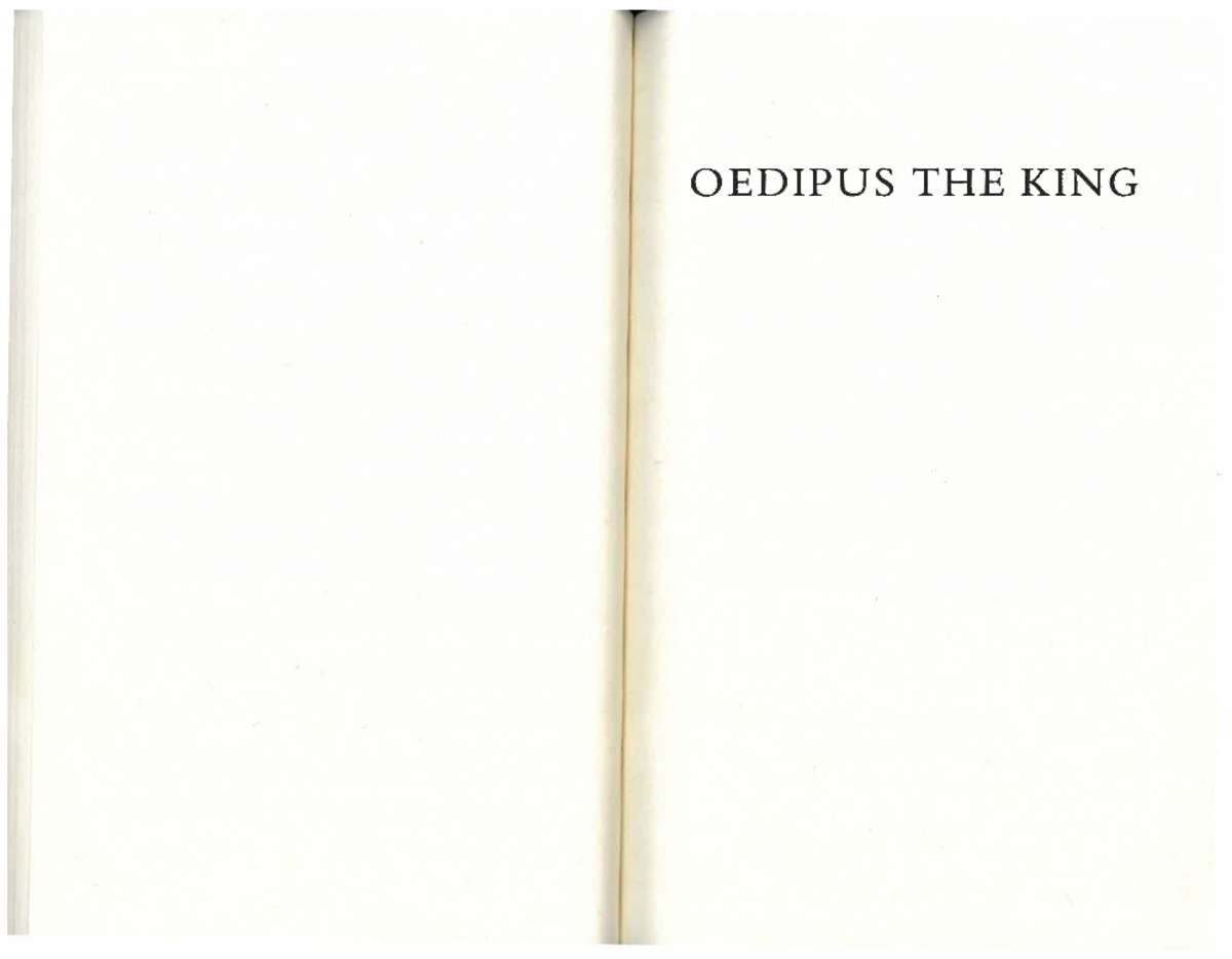 Oedipus the King (Sophocles) - Full Play Text and Analysis PDF - Studocu