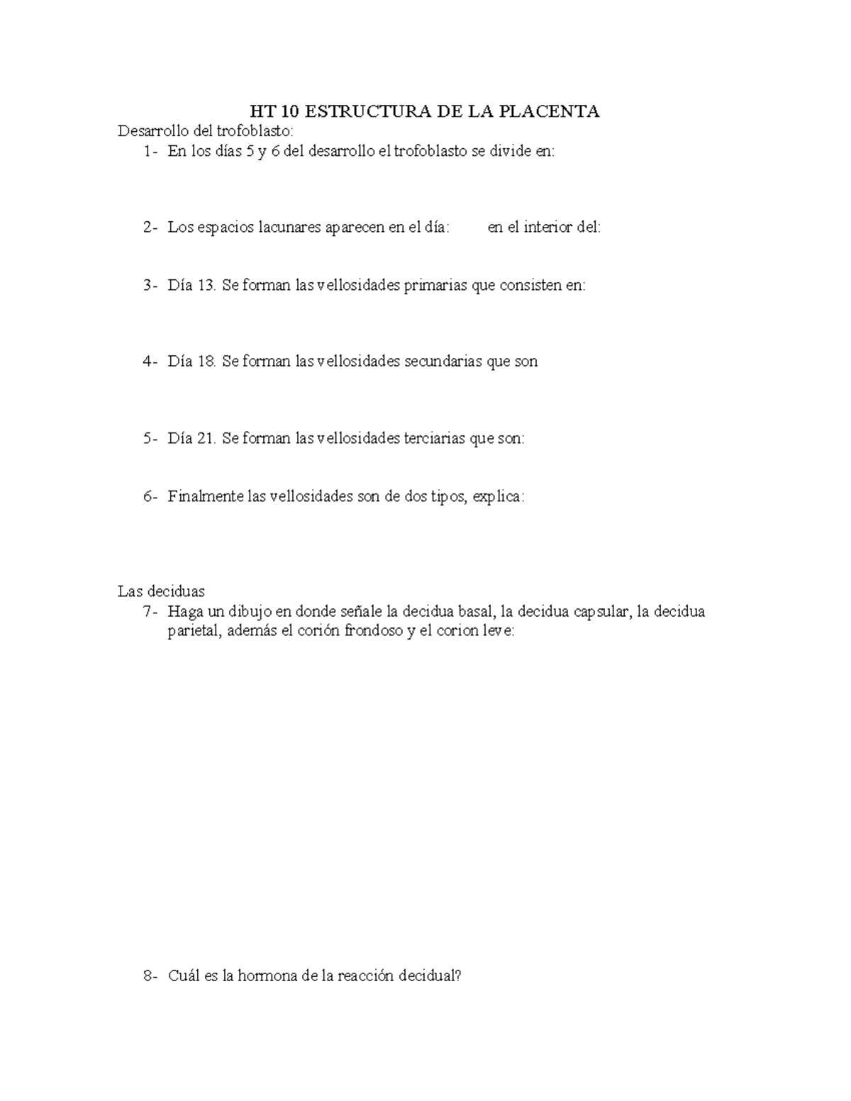 HT 10 Estructura DE LA Placenta - HT 10 ESTRUCTURA DE LA PLACENTA ...
