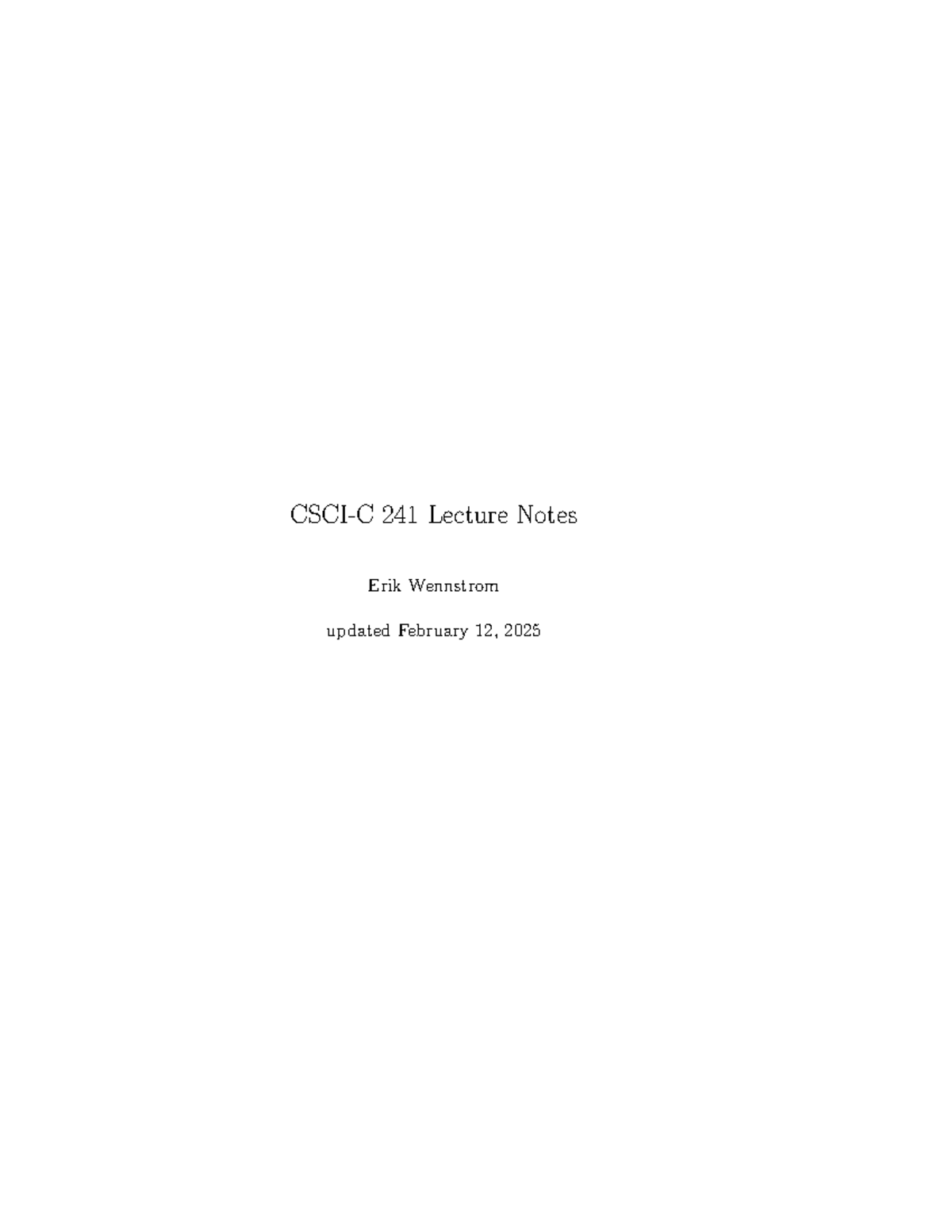 Csci C 241 Lecture Notes Discrete Structures And Proof Techniques