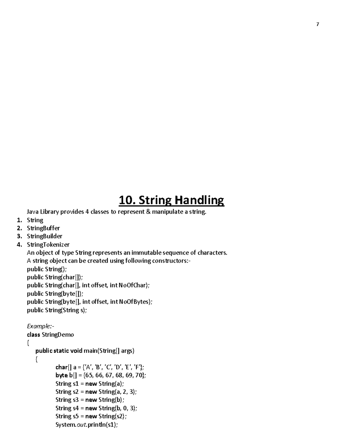 10. String - Java - Is-a relation is of 2 types – 1 0. String Handling ...