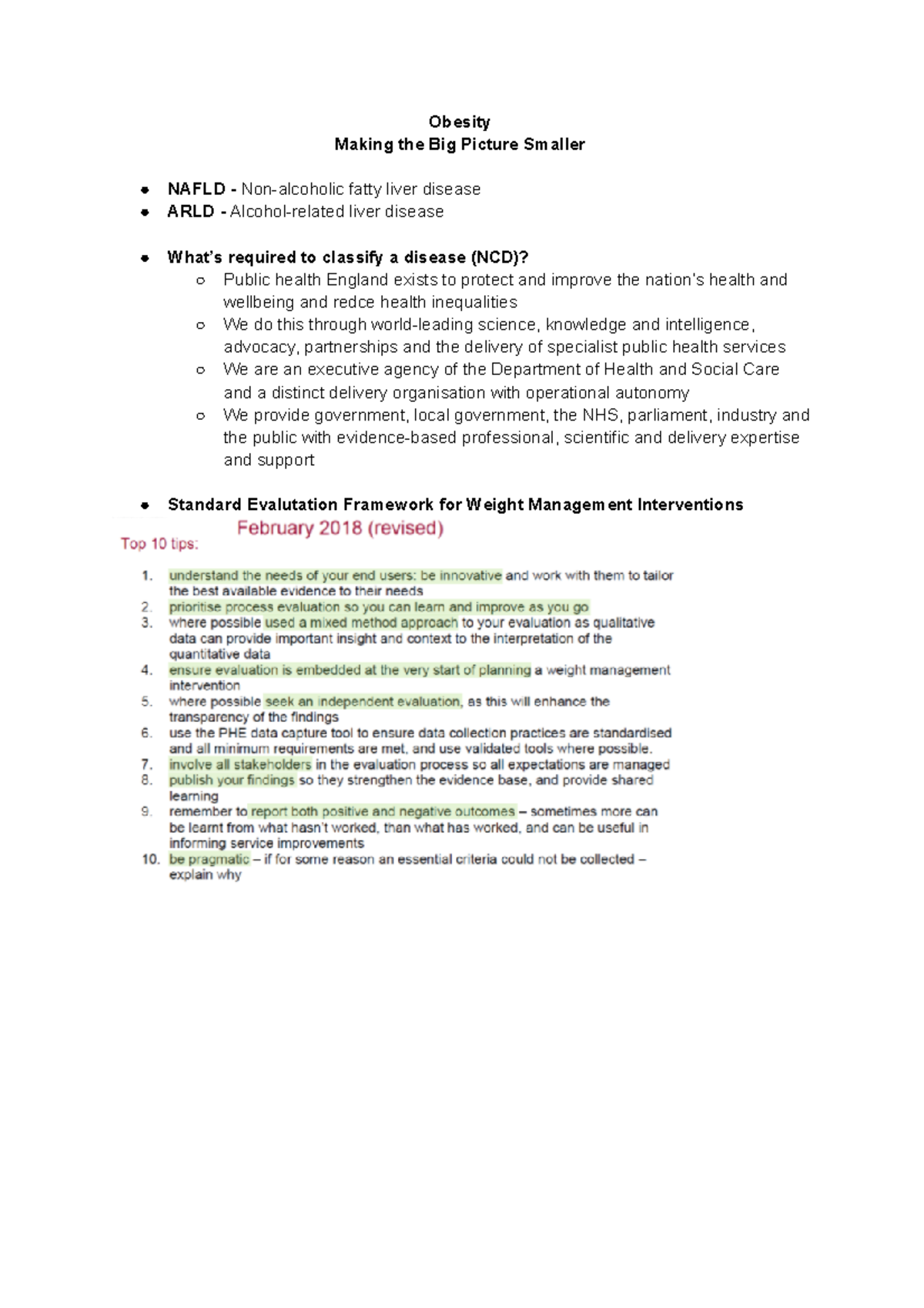 Lecture 3: Obesity and NAFLD - Insights into Modern Treatments - Studocu