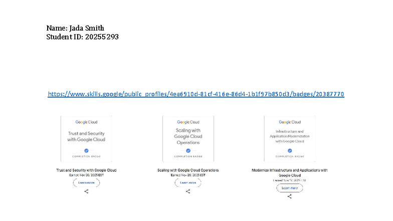 Google Cloud Digital Leader: Skills and Completion Badges - Studocu