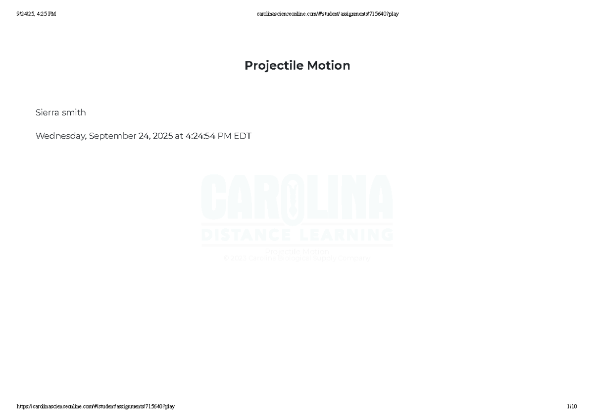 Projectile Motion Analysis - Activity Data & Observations (2023) - Studocu