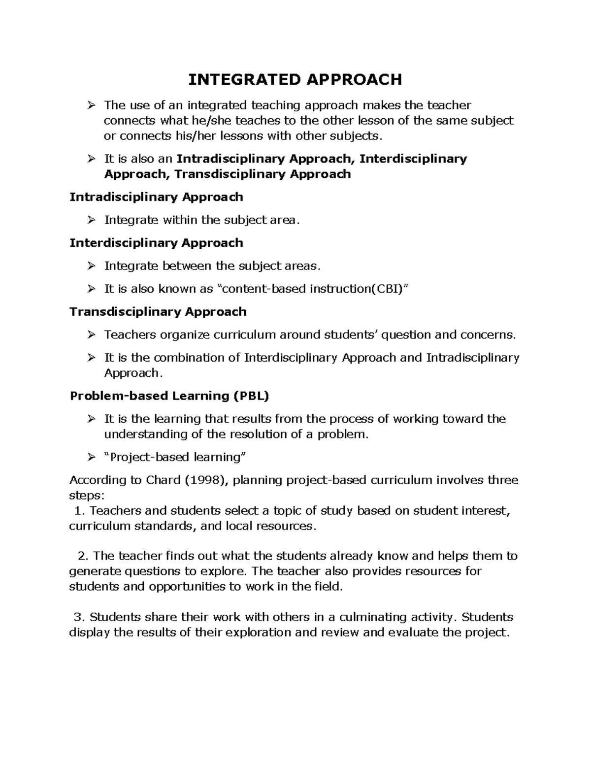 Integrated Approach in Education - INTEGRATED APPROACH The use of an ...