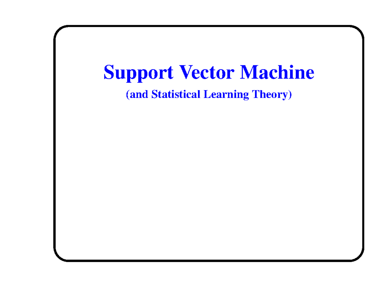 Svm - SVM implemmntation - Support Vector Machine (and Statistical ...