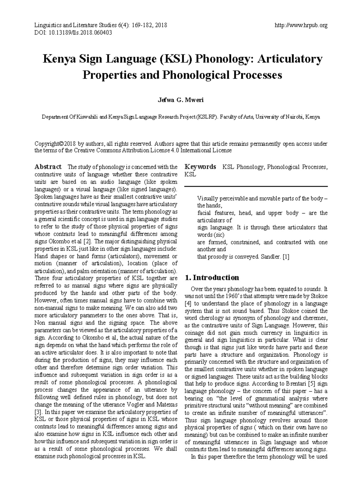 KSL 6(4): Phonology and Articulatory Properties of Kenya Sign Language ...