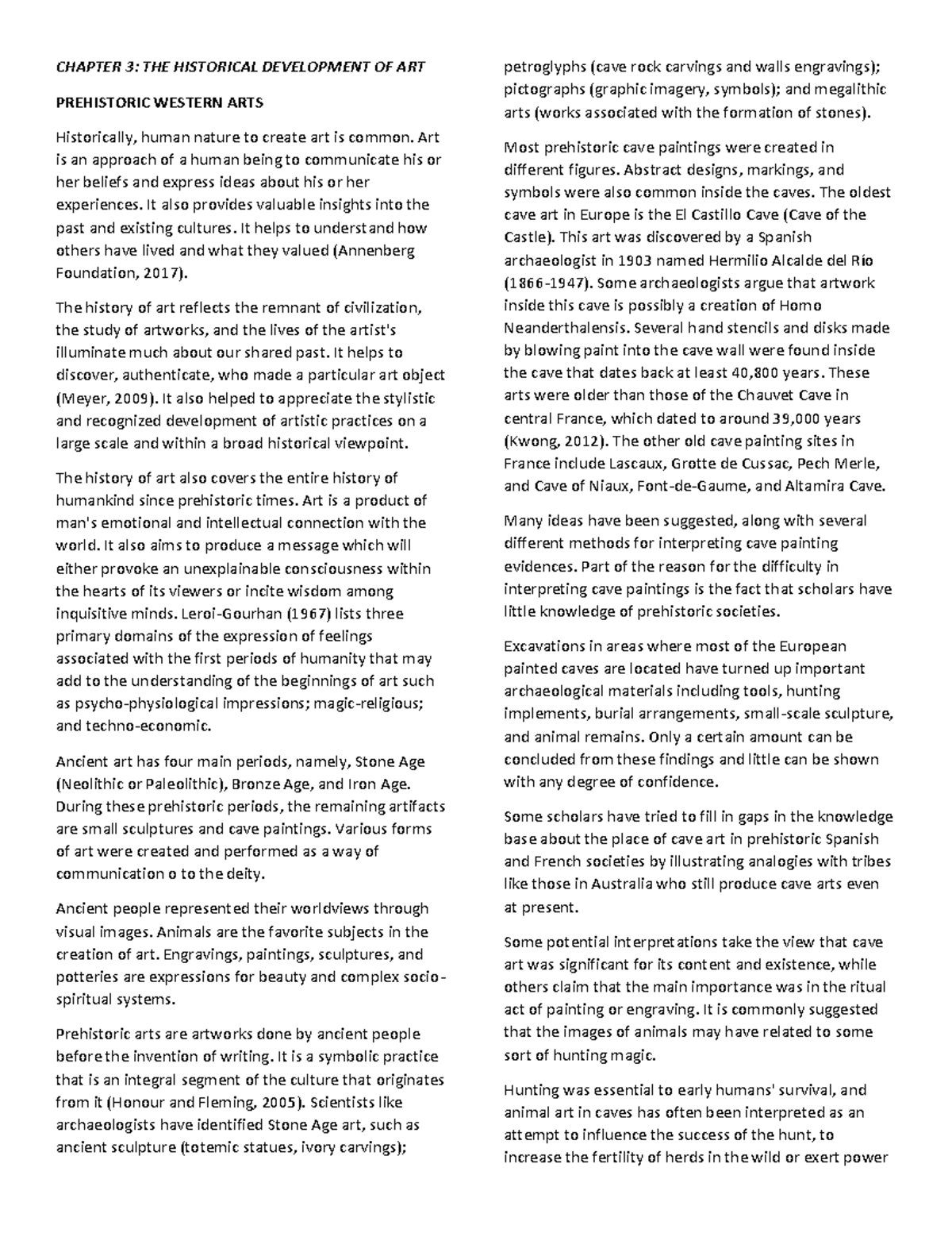 Art Appreciation Notes - Historical Development of Art - Studocu