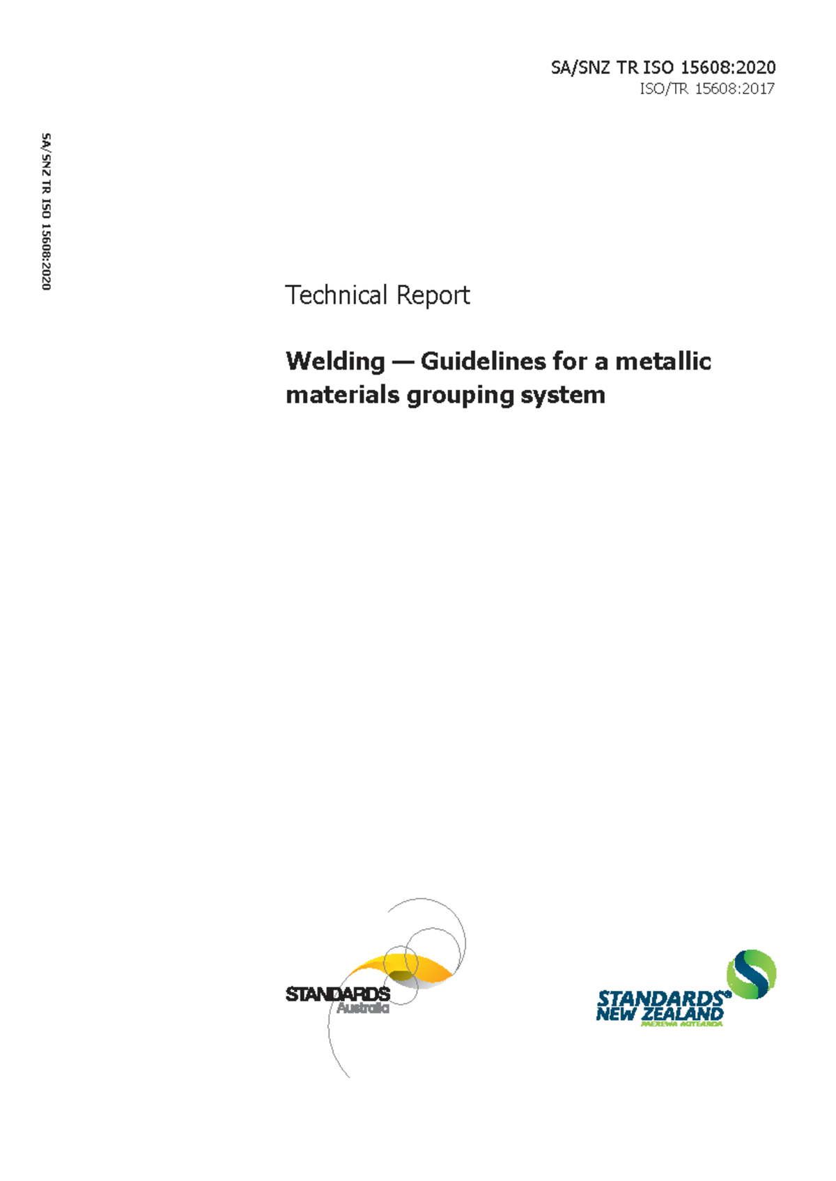 TR ISO 15608:2020 Technical Report on Welding Material Grouping - Studocu