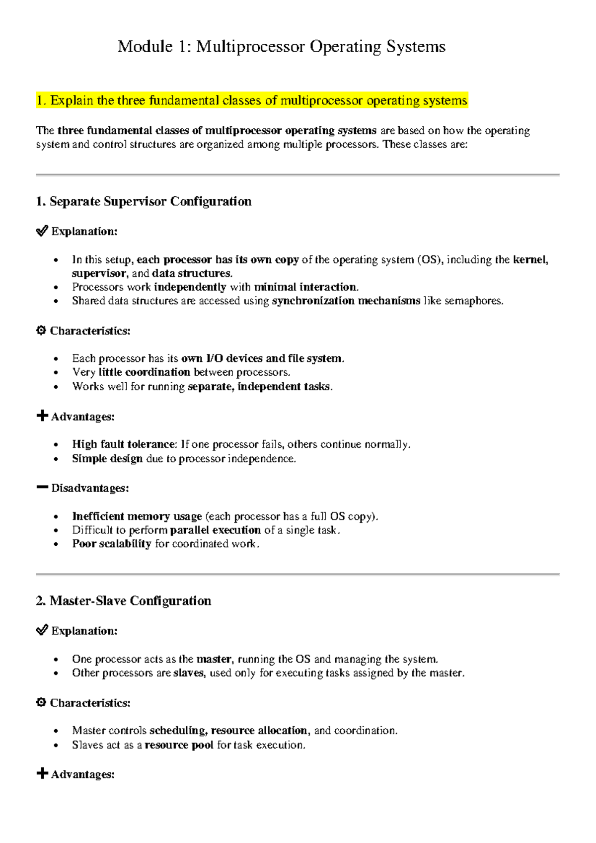 Module 1 AOS: Understanding Multiprocessor Operating Systems - Studocu