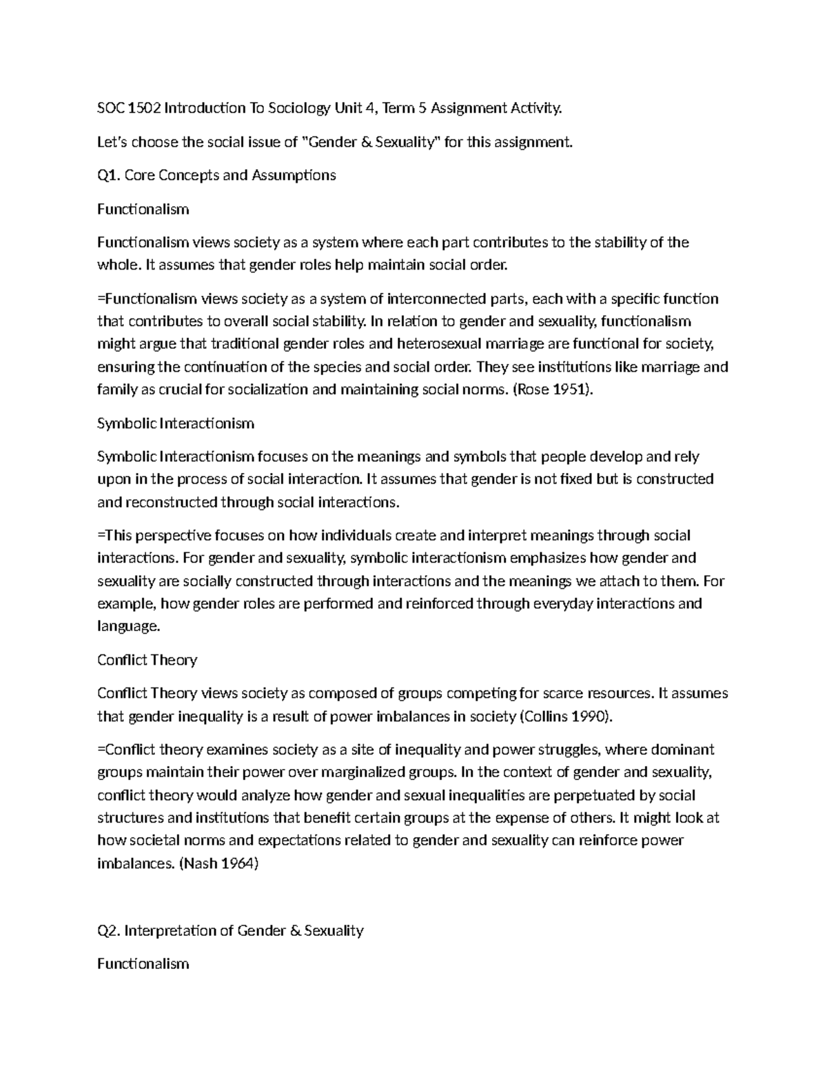 SOC 1502 Introduction to Sociology Unit 4 Assignment: Social Issues ...