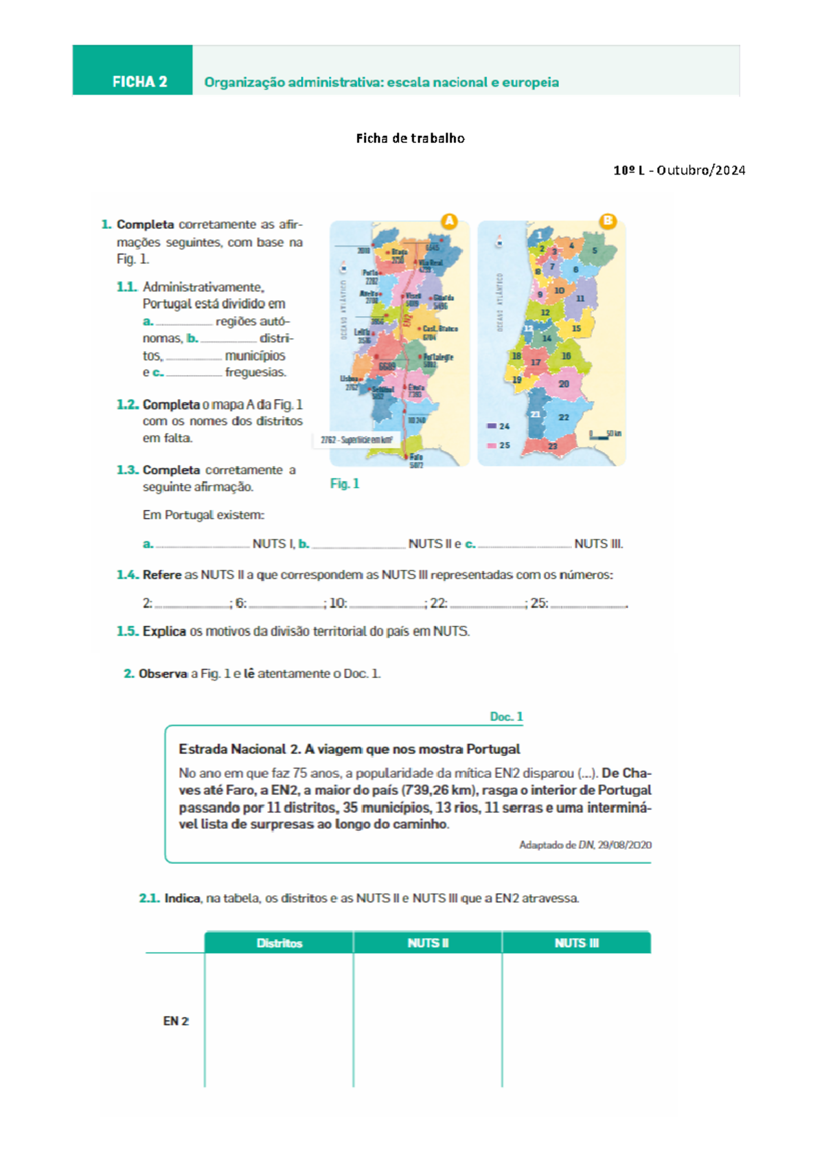 CA - nº2 - Divisão Administrativa e NUTS em Portugal: Análise e Estudo ...