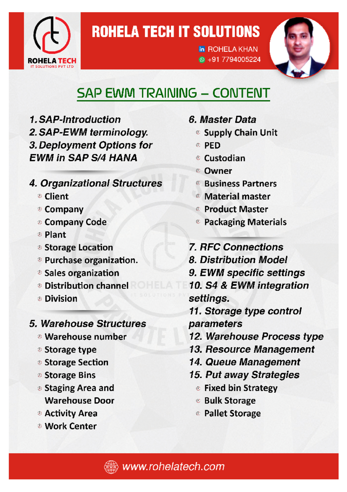 L1 - SAP EWM Training Content Overview and Key Concepts - Studocu