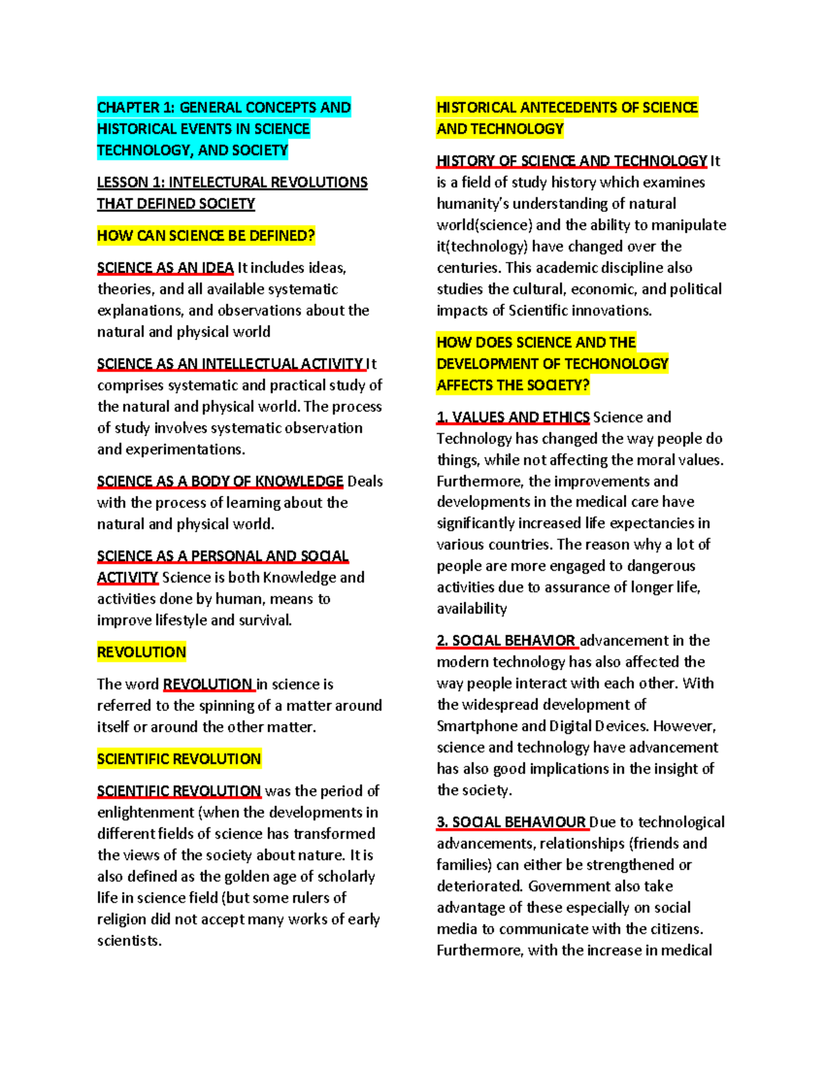 Chapter 1: Intellectual Revolutions in STS 313 - A Historical Overview ...