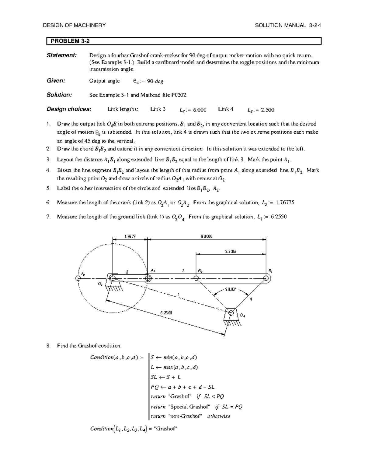 Chapter 3 - Grashof Fourbar Mechanism Problems Solutions - Studocu