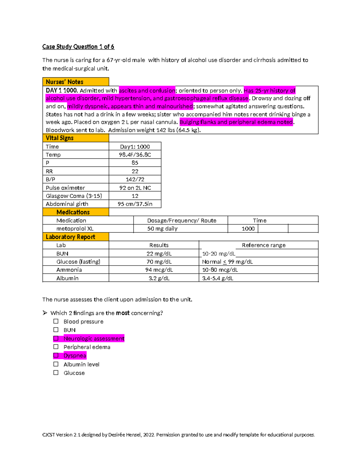 CJCST Case Study: Liver Failure Management and Nursing Interventions ...