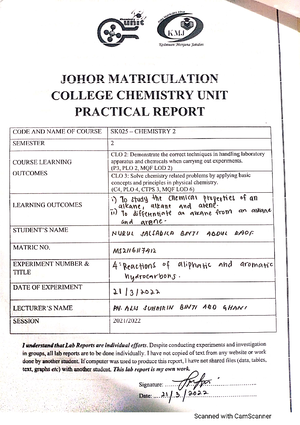 Chemistry Sk025 notes - chemistry - Studocu