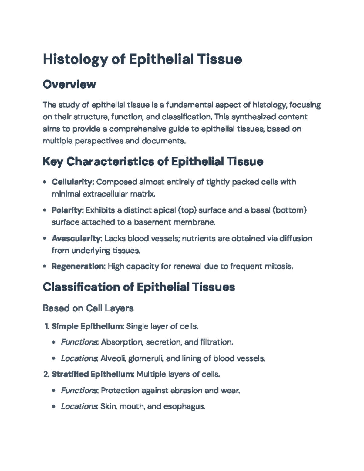 Histology of Epithelial Tissue: Structure, Function & Classification ...