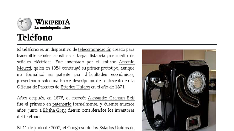 Historia y Evolución del Teléfono: De Meucci a la Era Digital - Studocu