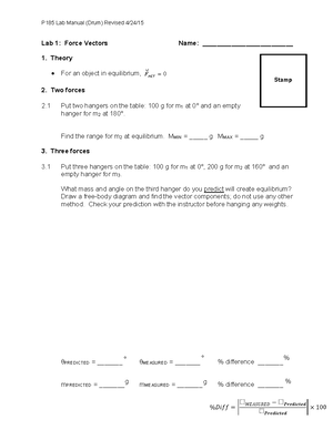Sample 6 - FREE FALL LAB Report - Experiment P007: Acceleration due to ...