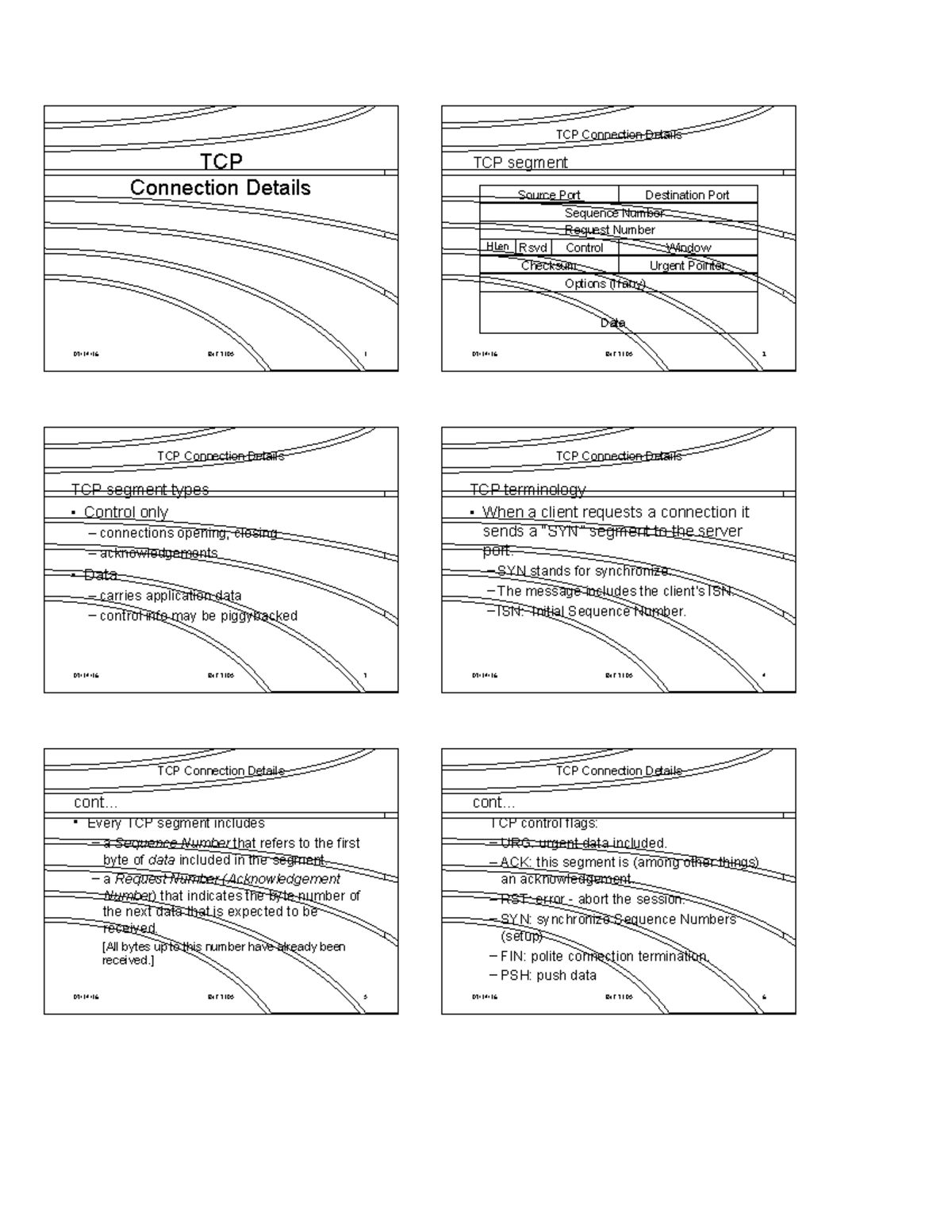 Lecture 3b - Tcpip details - 03/14/16 BIT 3105 1 TCP Connection Details ...