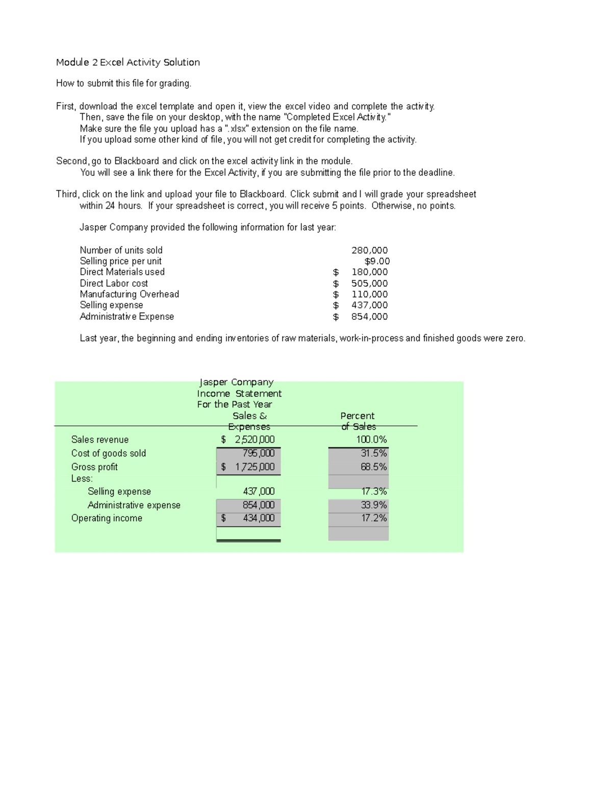 ACCT 2082 - Final Excel Activity Submission Guide & Solution - Studocu