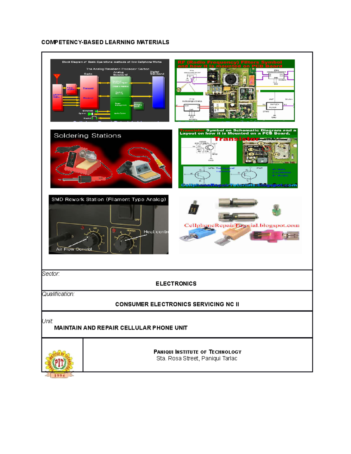 Cellular Phones: Competency-Based Learning in Consumer Electronics NC ...